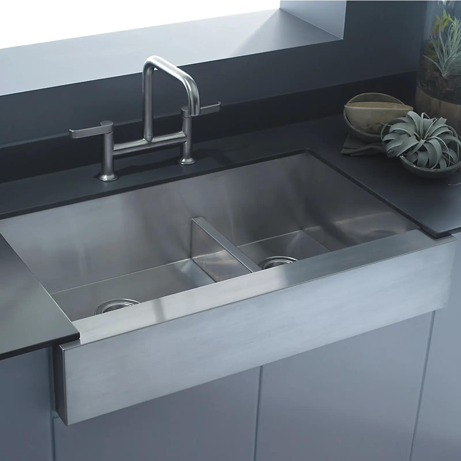 Lavatrastos Vault Inox Submontar Rectangular 2 Fosas 90x54 cm Con ...